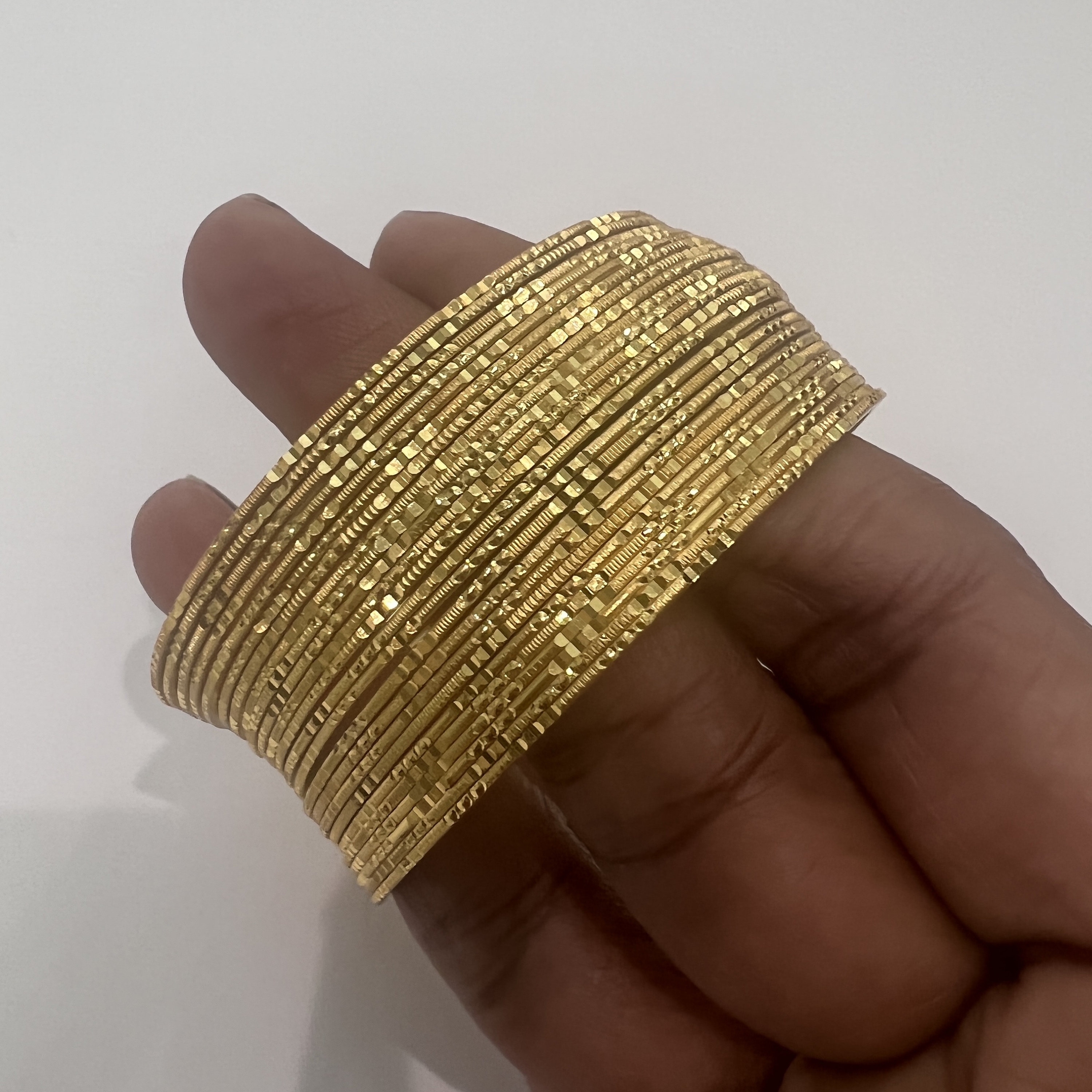 Indian Bangles, 22k Gold Plated 24 Bangles Set, Traditional Indian ...