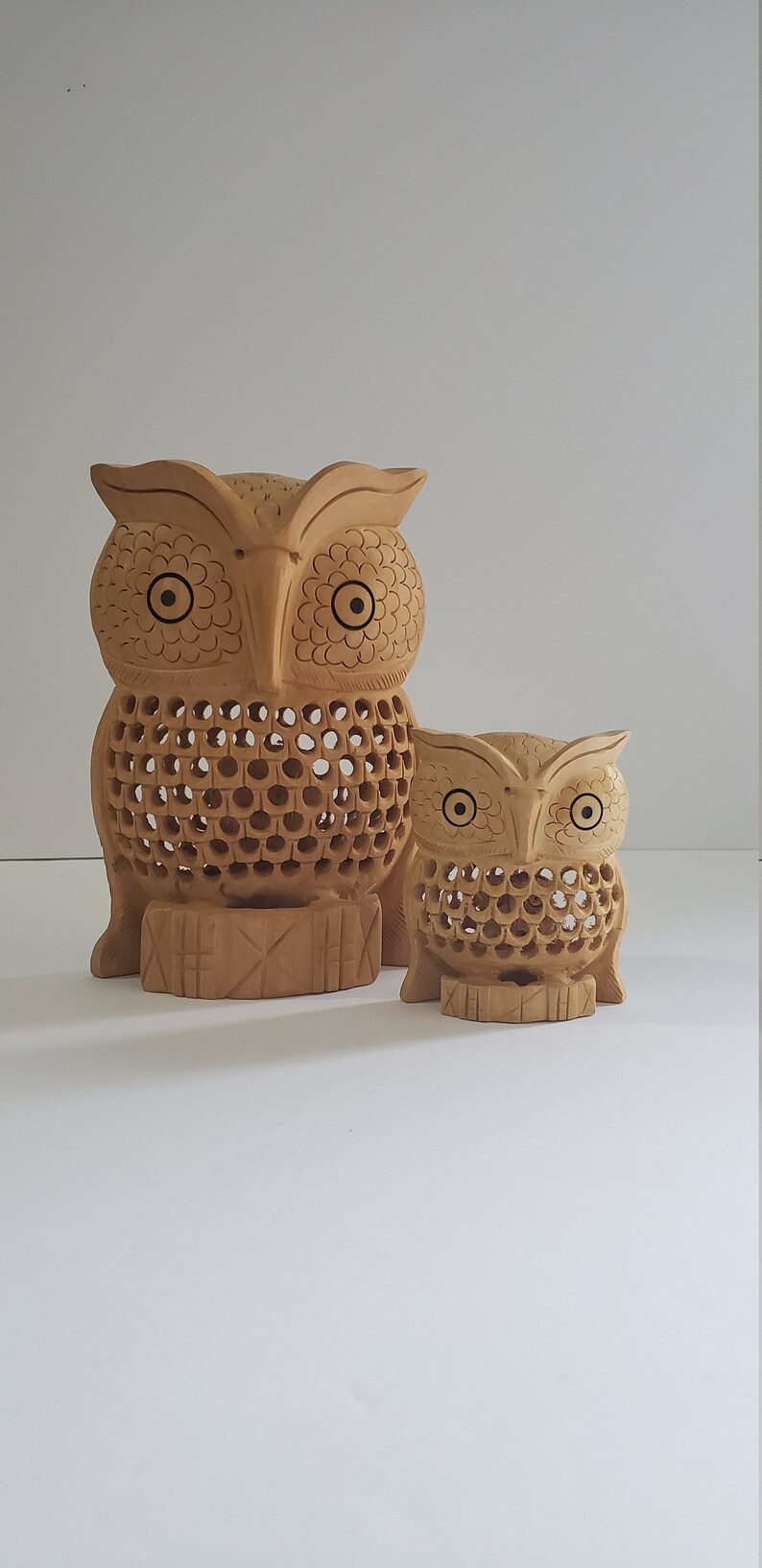 Wooden Handmade Owl Set Handicrafts of India Home Decor - Etsy