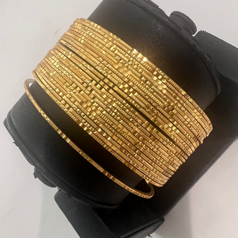 Indian Bangles 22k Gold Plated 24 Bangles Set Traditional - Etsy