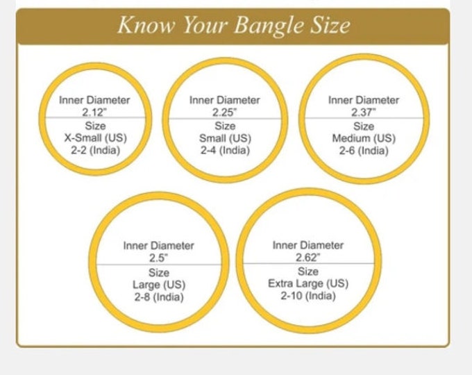 How to Measure Indian Bangle Size ? Available Sizes 2.4, 2.6, 2.8 ...