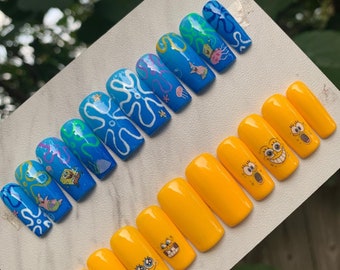 Spongebob Press on Nails | Etsy