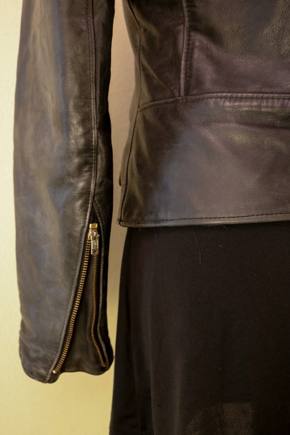 1970’s Leather Motorcycle Jacket with Latch Collar an… - Gem