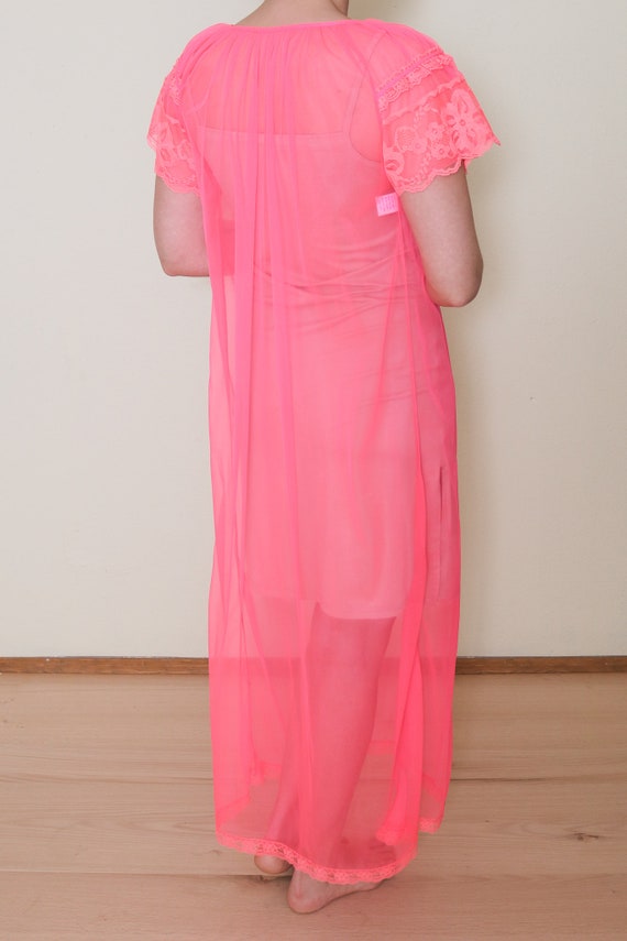 Neon Hot Pink Sheer Negligee Cover - Gem