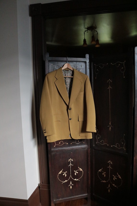 1970’s Golden Bear Yellow Double Knit Golf Blazer Jac… - Gem