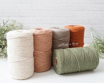 4mm Single Strand Cotton Macrame Cord / Bulk Fiber Art String Natural Beige - Etsy