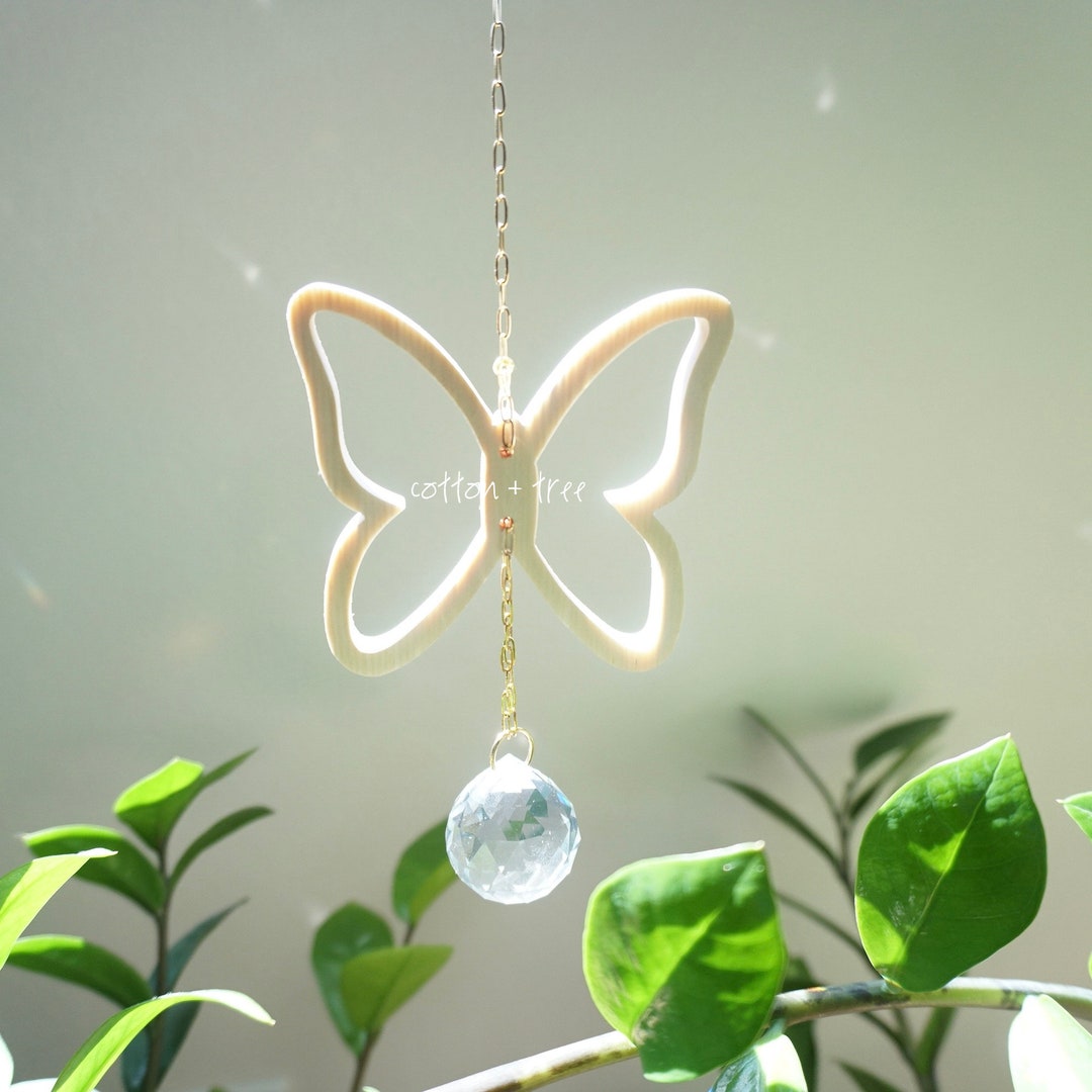 Butterfly Sun Catcher Crystal Suncatcher Rainbow Maker Crystal Hanging ...