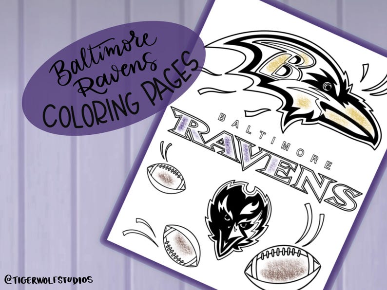 Ravens Coloring Pages - Digital Download -party - Kids Activities ...