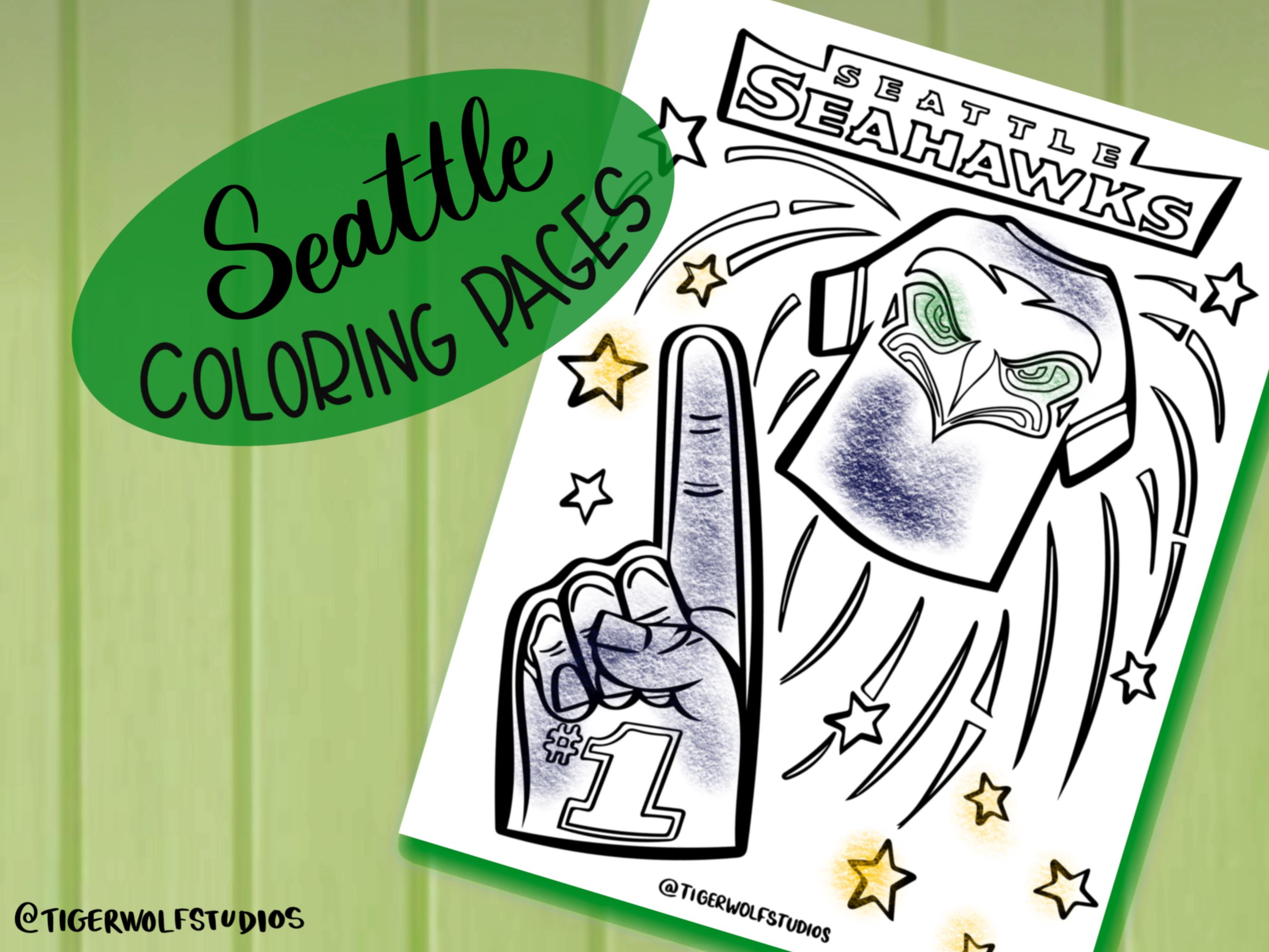 Seattle Coloring Pages - Digital Download -party - Kids Activities ...
