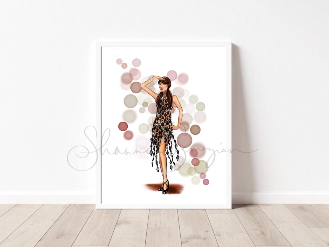 Dancing Fashion Print: Concert Singer Fan, Wall Art, Glitter Show ...