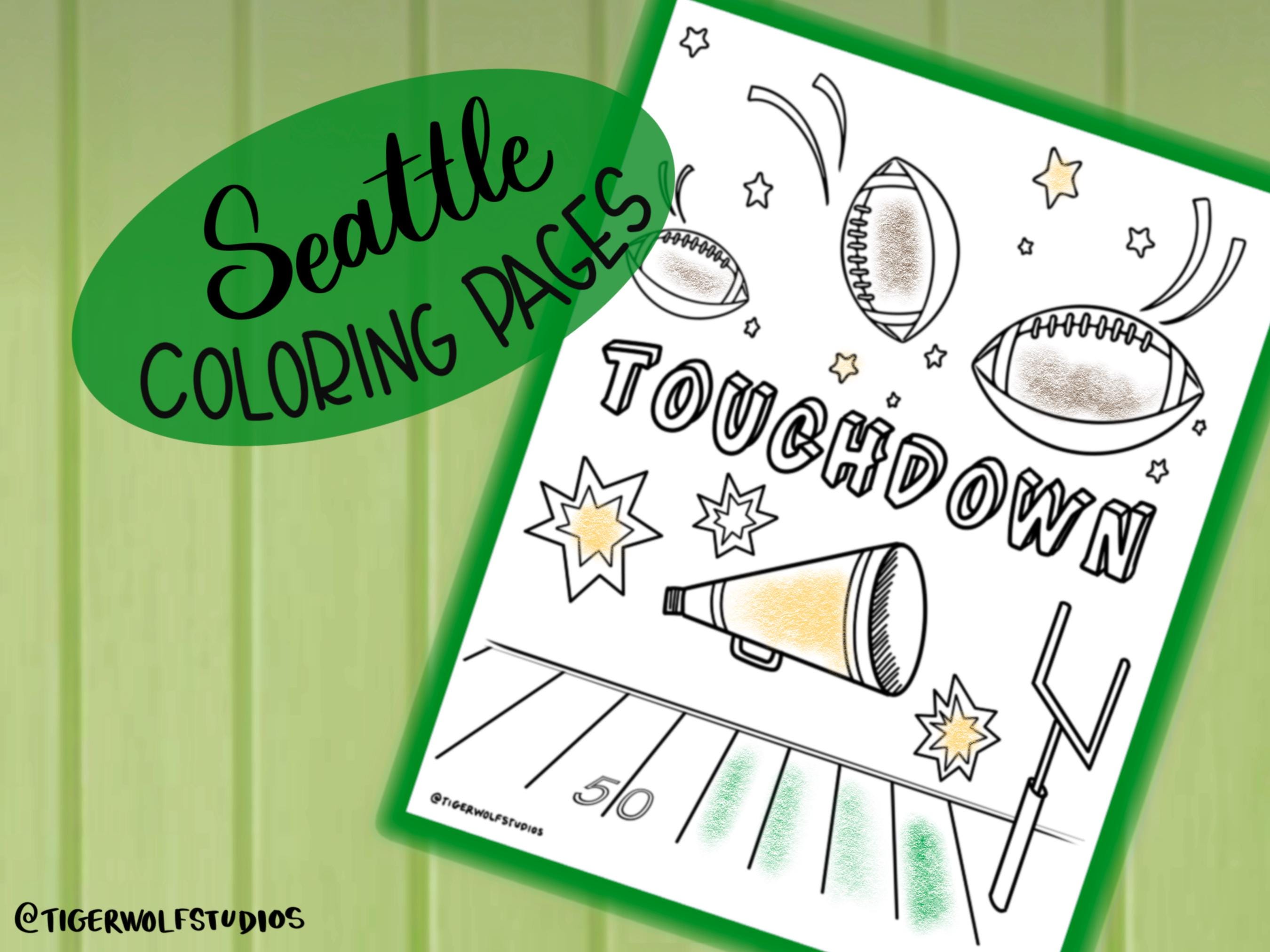 Seattle Coloring Pages - Digital Download -party - Kids Activities ...