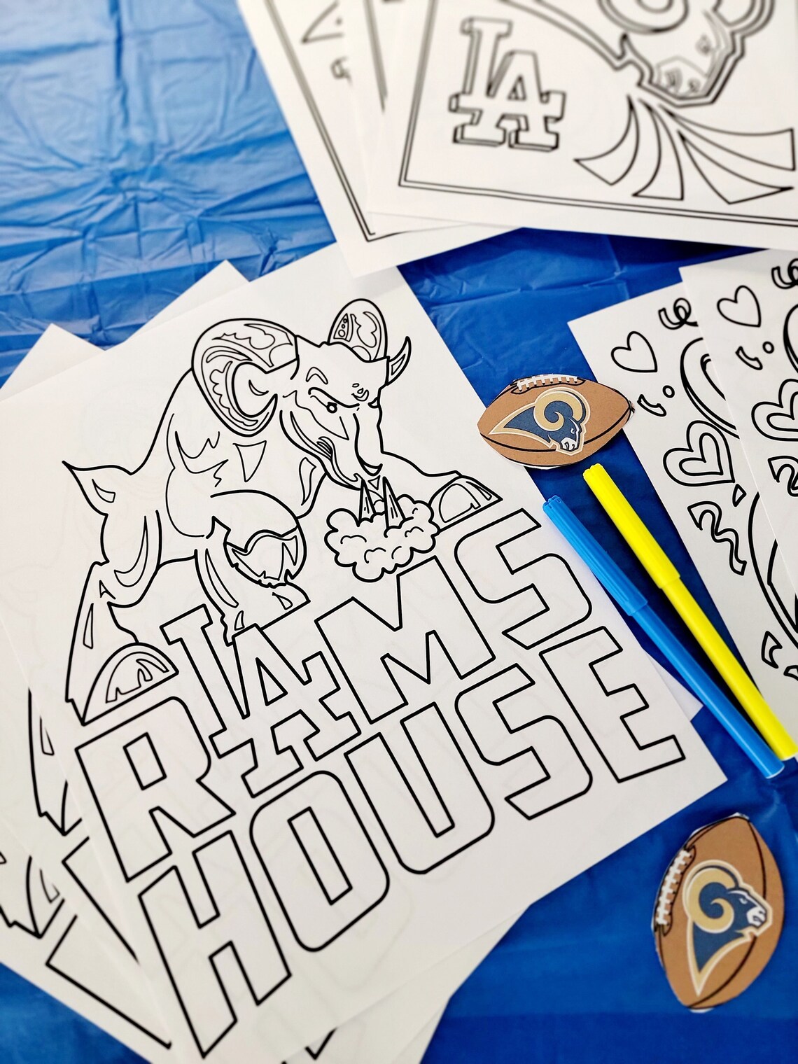 LA Rams Coloring Pages Digital Download party Kids - Etsy