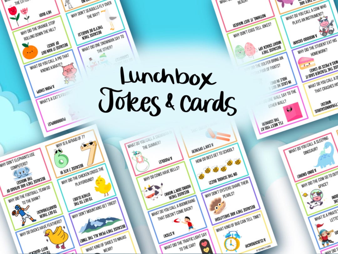 Kids Lunch Box Jokes & Notes - Printable Cards (PDF Digital Download ...