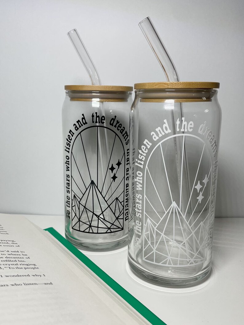 ACOTAR Inspired Drinkware/20oz Glass Can Style Cup With - Etsy
