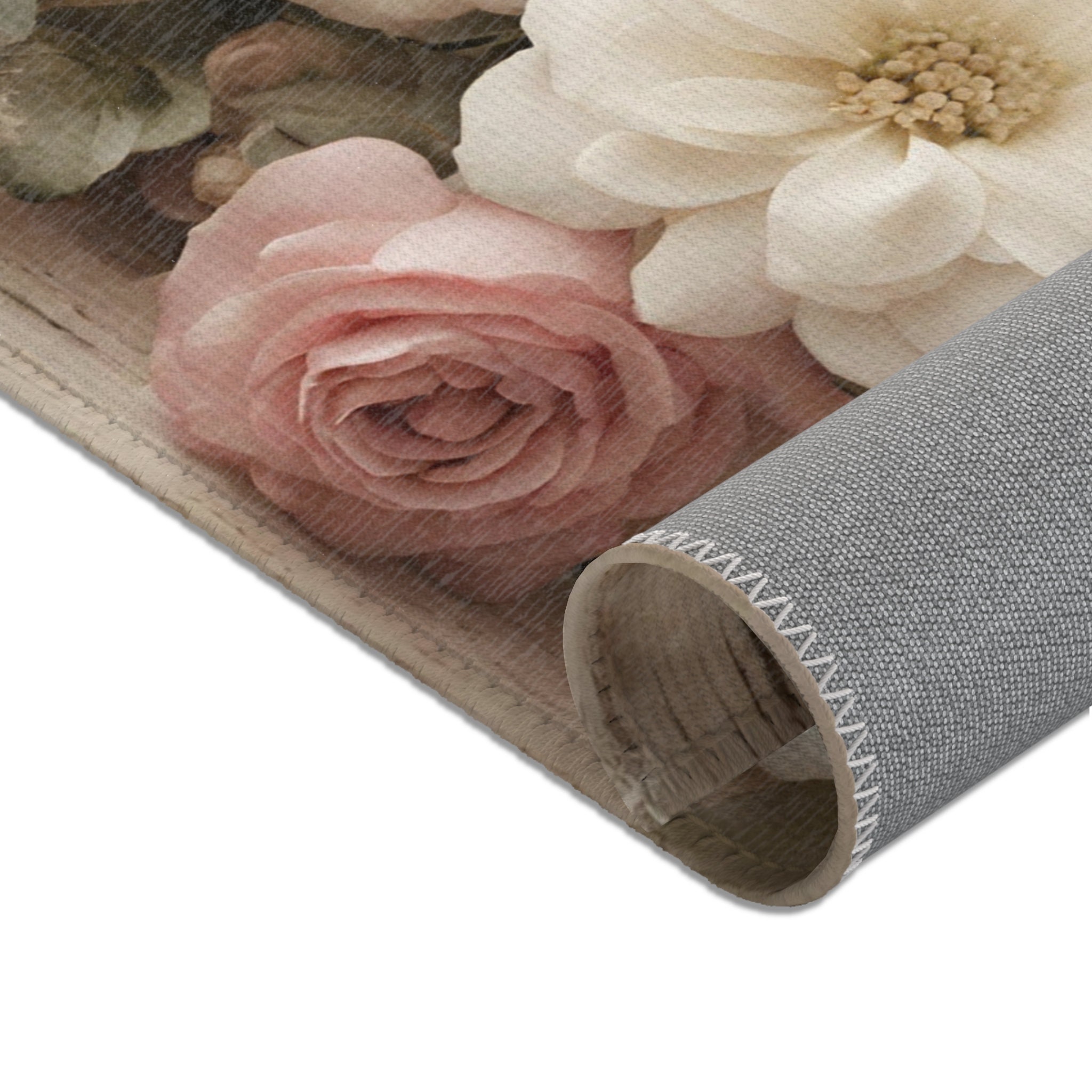 Area Rugs, Shabby Chic Rug, Rose Rug, Retro Rug, Floral Rug, Bedside ...