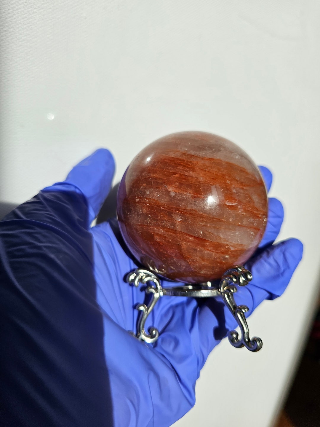 Fire Quartz Sphere With Stand / Fire Quartz Sphere / Fire Quartz / Fire ...