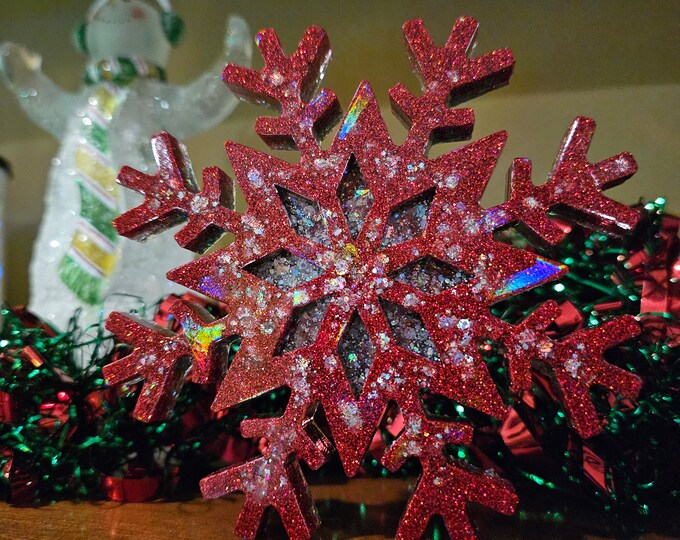 Self Standing Holographic Effect Snowflake Decoration Snowflake ...