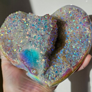 XL Angel Aura Quartz Crystal / Angel Aura Sparkly Heart / Angel Aura ...