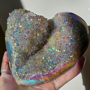 XL Angel Aura Quartz Crystal / Angel Aura Sparkly Heart / Angel Aura ...