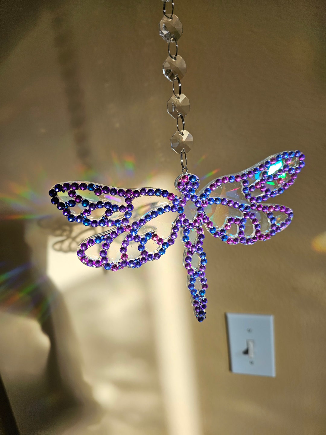 Holographic Dragonfly Resin Suncatcher Resin Dragonfly Holo Resin ...
