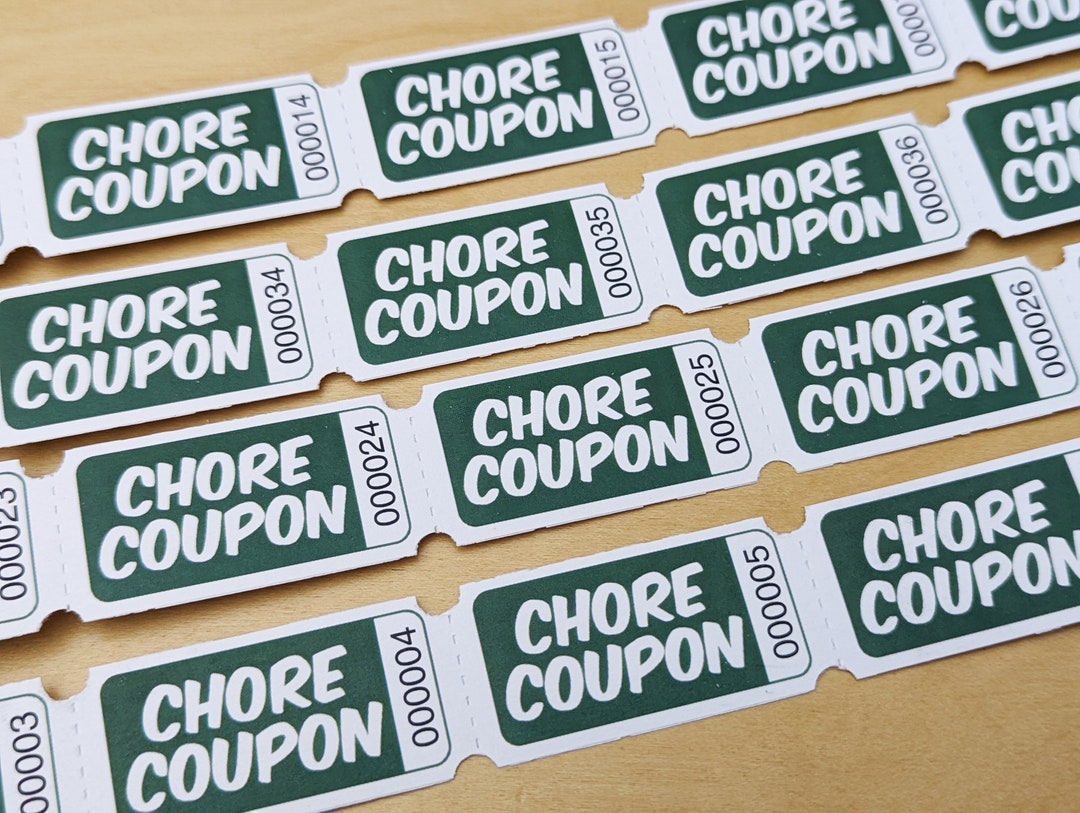 Chore Coupons - Etsy