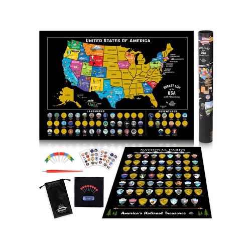 Scratch off United States Map USA Travel Checklist Travel - Etsy