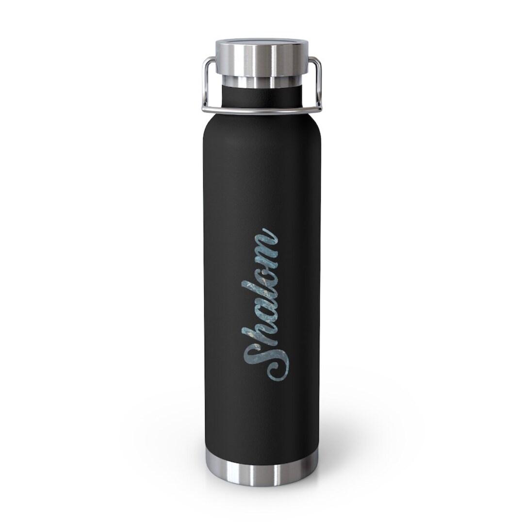 22oz Black or White and Blue Agate "shalom" Vacuum Insulated Bottle ...