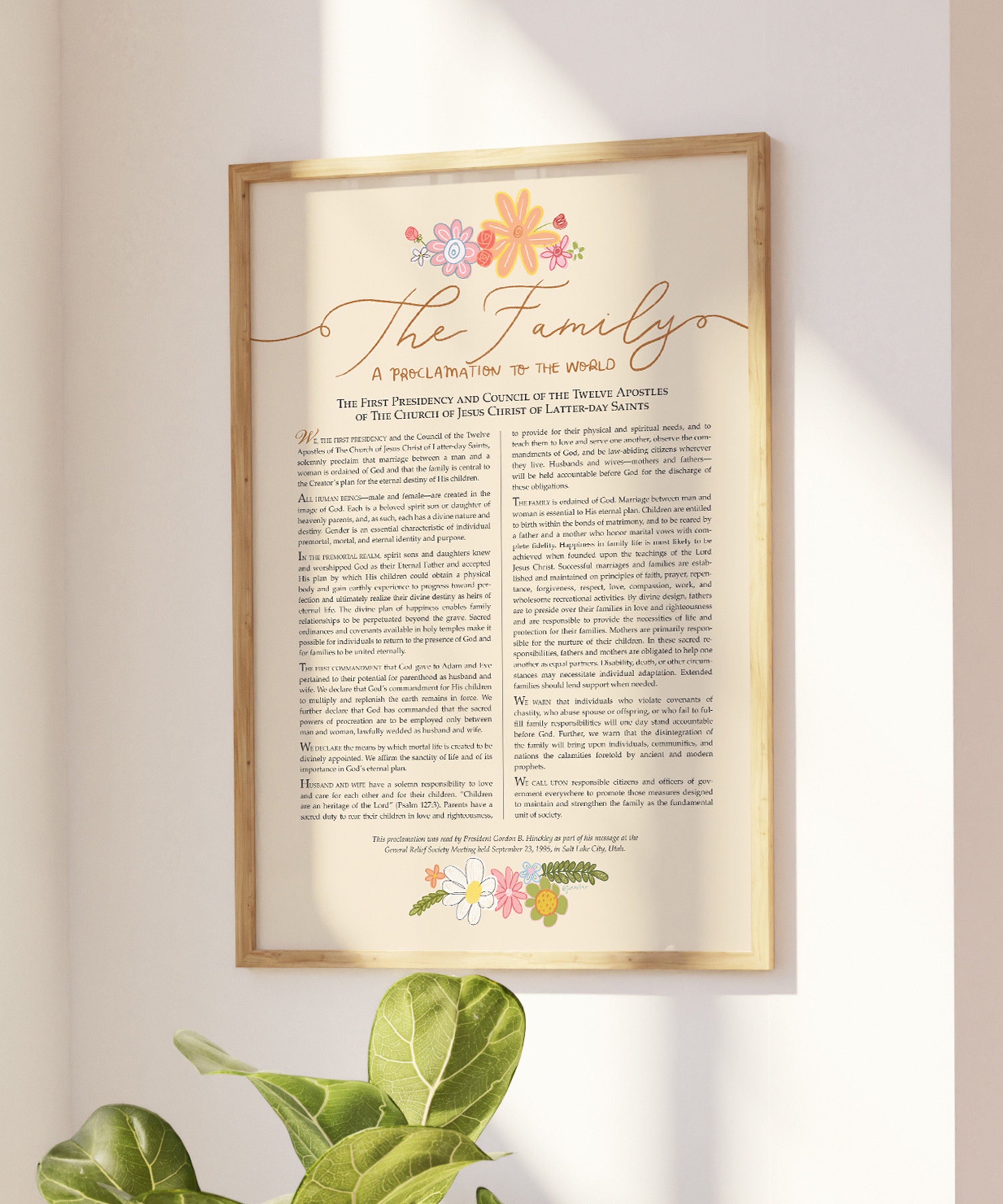 The Family Proclamation, 2 Set Digital Printable, LDS Proclamation Sign ...