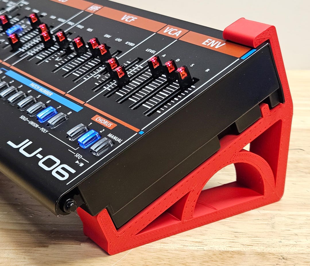 RED Angled Desktop Synth Stands for Roland Boutique A-01 D-05 Ju-06 Ju ...