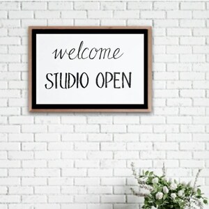 Art Studio Welcome Sign: Hand-lettered Door Decor (digital Download) - Etsy