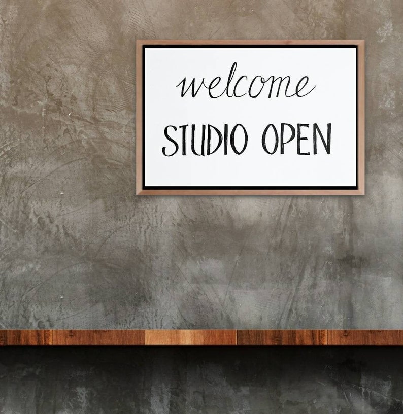 Art Studio Welcome Sign: Hand-lettered Door Decor (digital Download) - Etsy