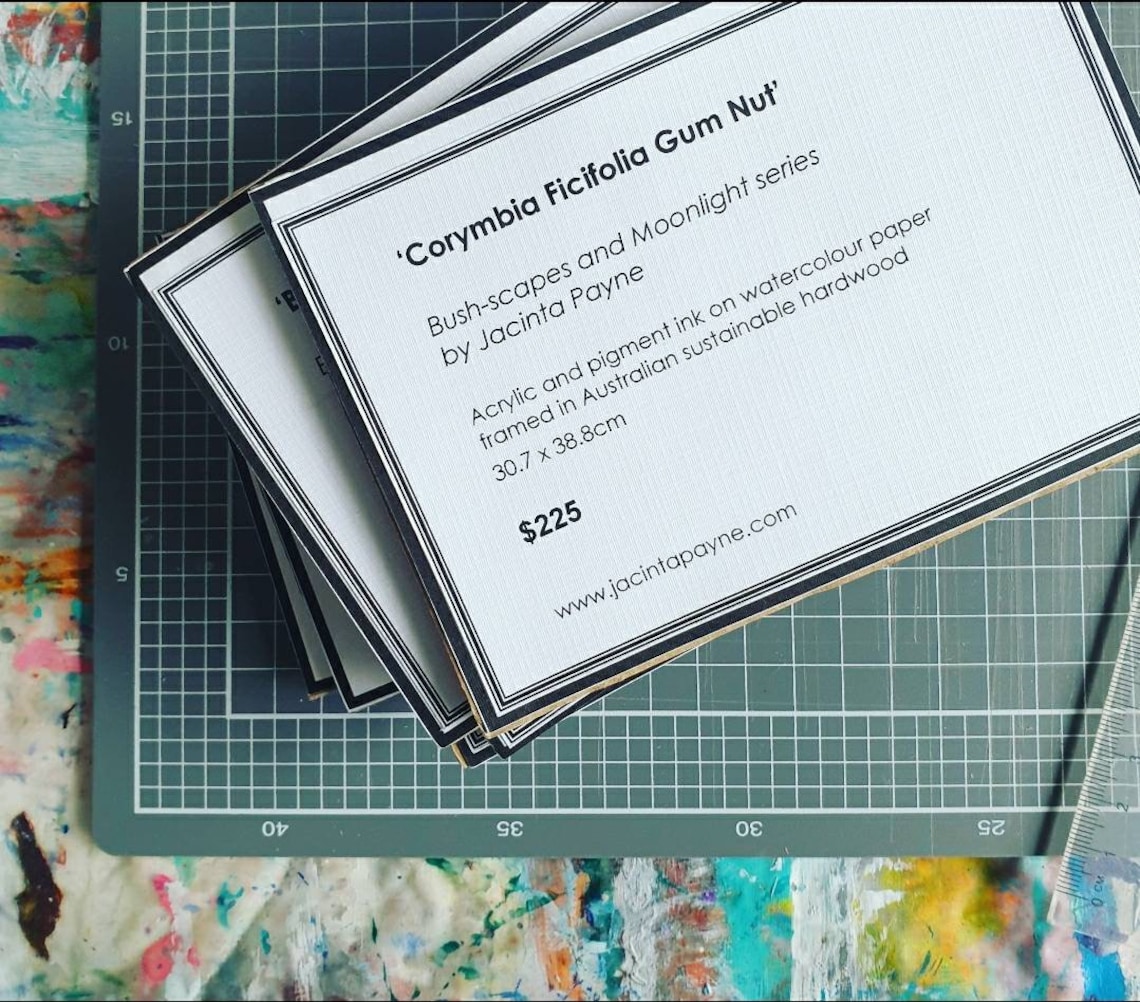 Art Exhibition Display Cards / Artwork Labels for Artists. Editable ...