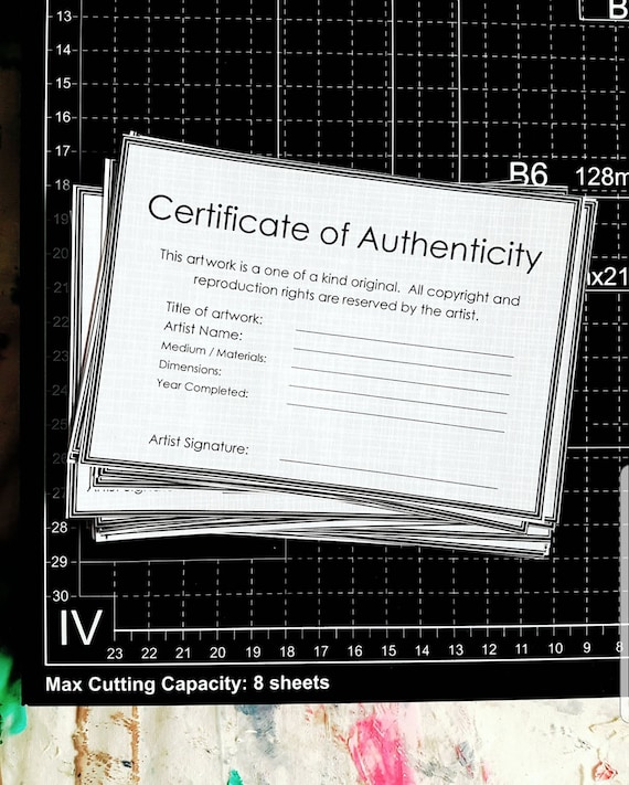Limited Edition Print Certificate Of Authenticity Template