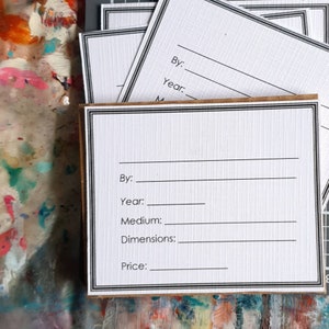 Exhibition Labels Template for Artists, Printable Wall Plaques to ...