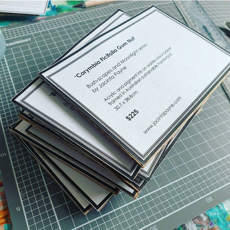 Art Exhibition / Museum Display Cards / Artwork Labels for Artists ...