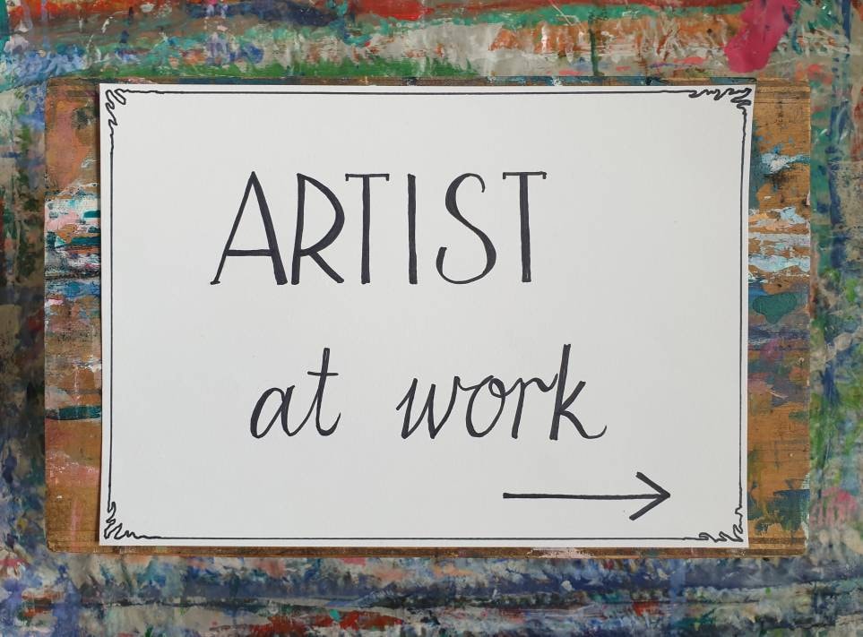 Artist at Work Sign, Art Studio Sign, Printable Door Signs for Artists ...
