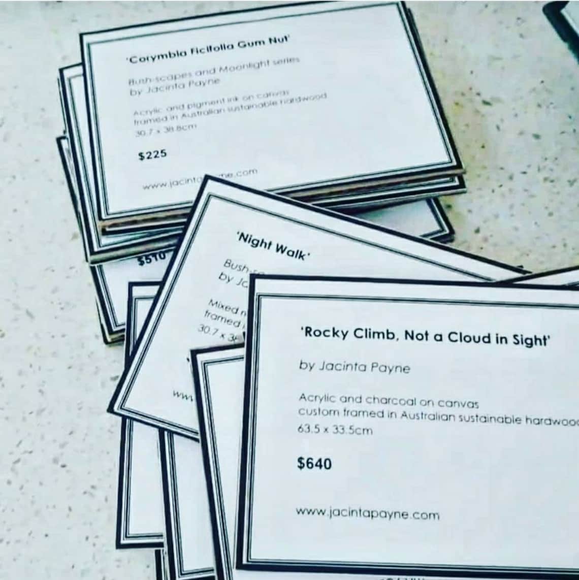 Art Exhibition / Museum Display Cards / Artwork Labels for Artists ...