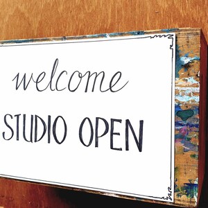 Art Studio Welcome Sign, Hand Lettered Artists Studio Open Sign ...