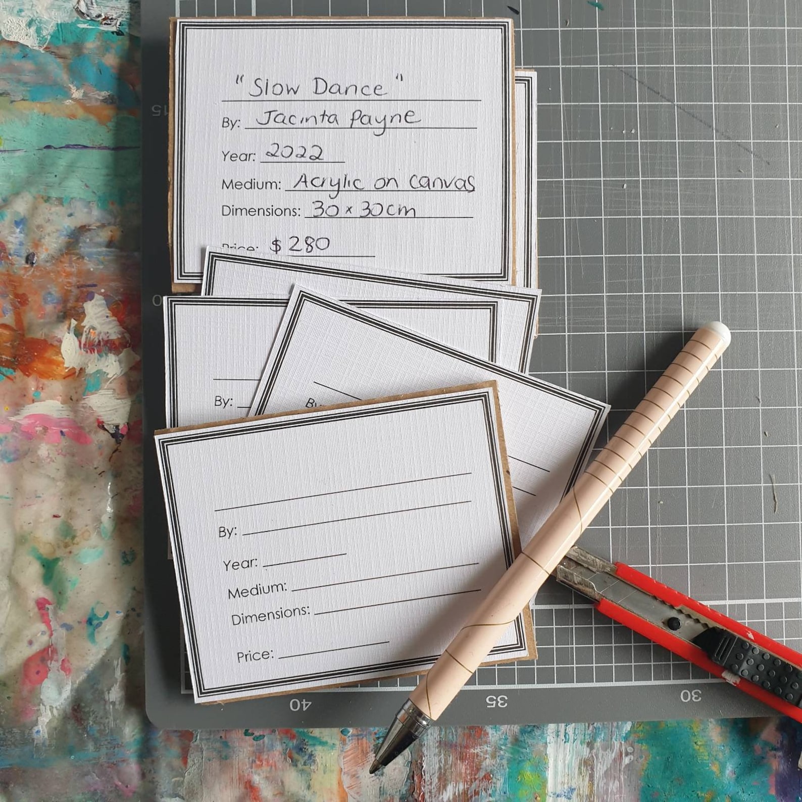 Exhibition Labels Template for Artists, Printable Wall Plaques to ...