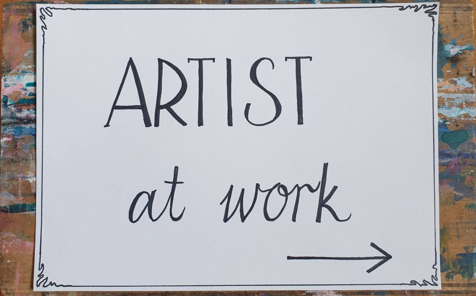 Artist at Work Sign, Art Studio Sign, Printable Door Signs for Artists ...