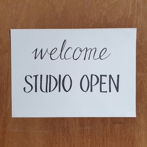 Art Studio Welcome Sign: Hand-lettered Door Decor (digital Download) - Etsy