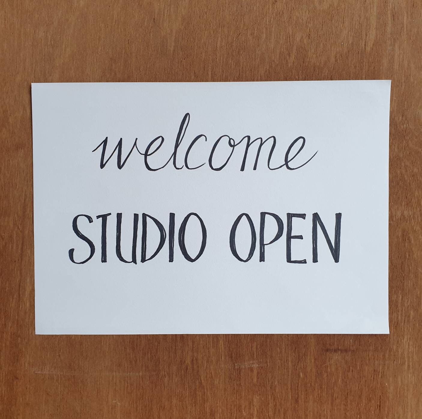 Art Studio Welcome Sign: Hand-lettered Door Decor (digital Download) - Etsy
