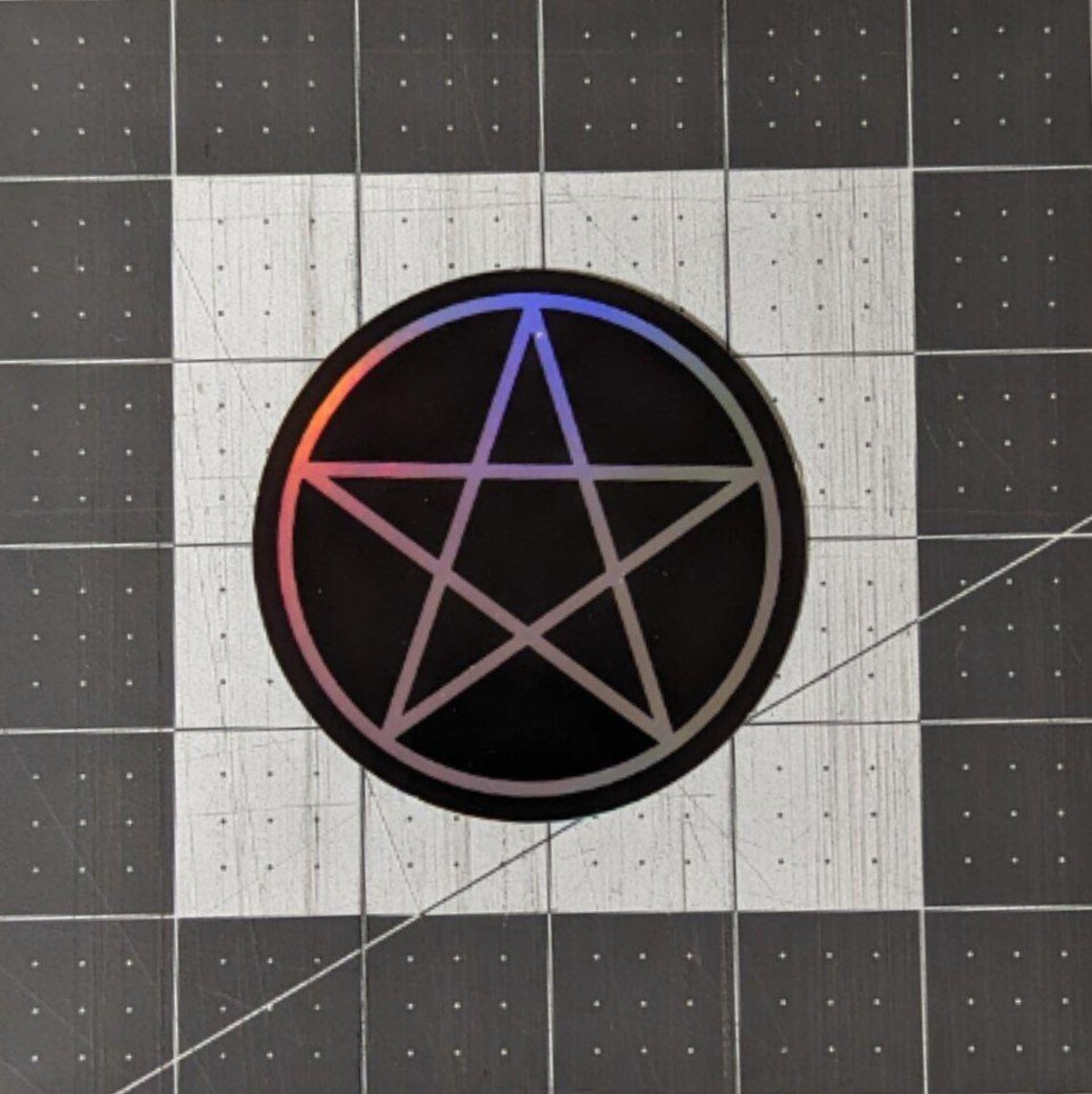Pentagram Holographic 3in Sticker - Etsy