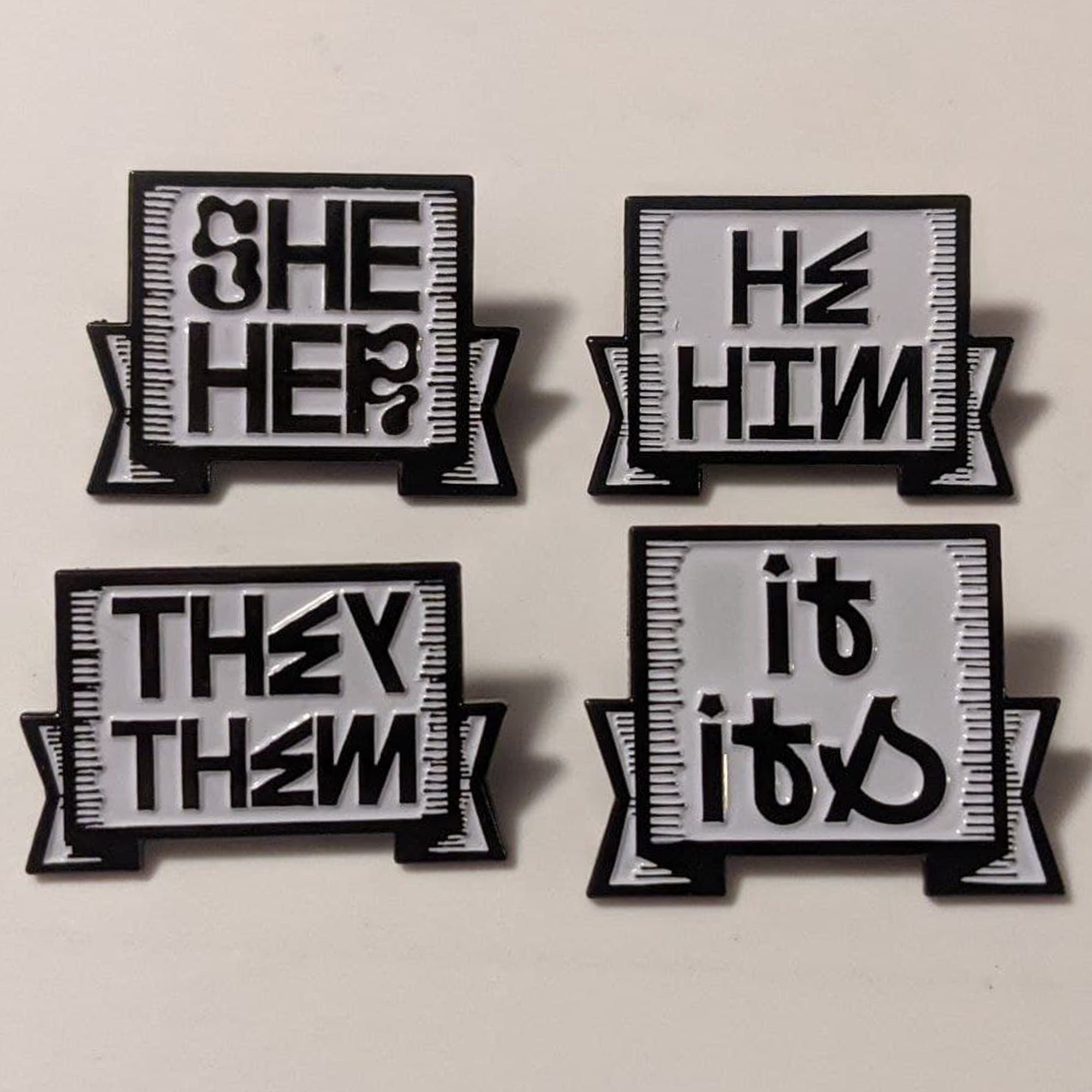 PRONOUN ENAMEL PINS | Etsy