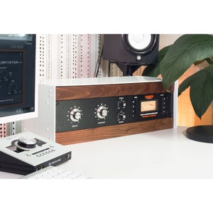 2U Rack WHITE Color Desktop Rack Walnut Wood Metal Studio Rack ...