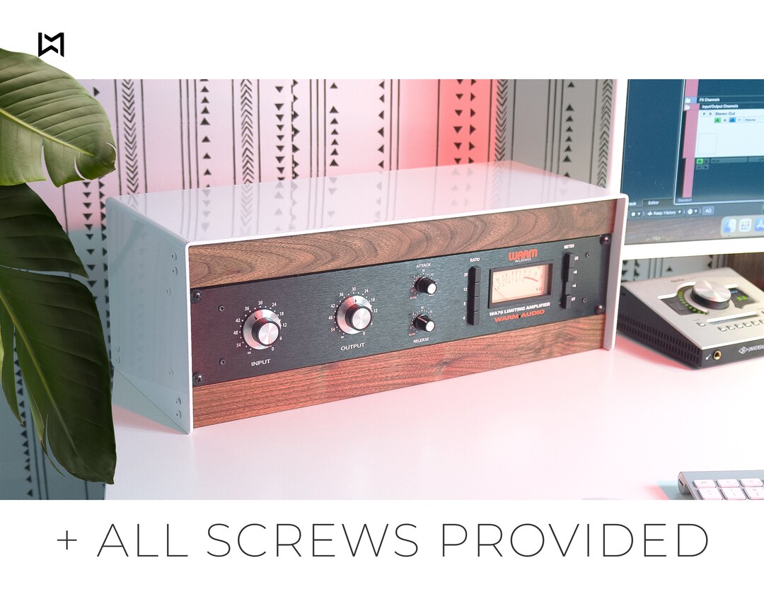 2U Rack WHITE Color Desktop Rack Walnut Wood Metal Studio Rack ...