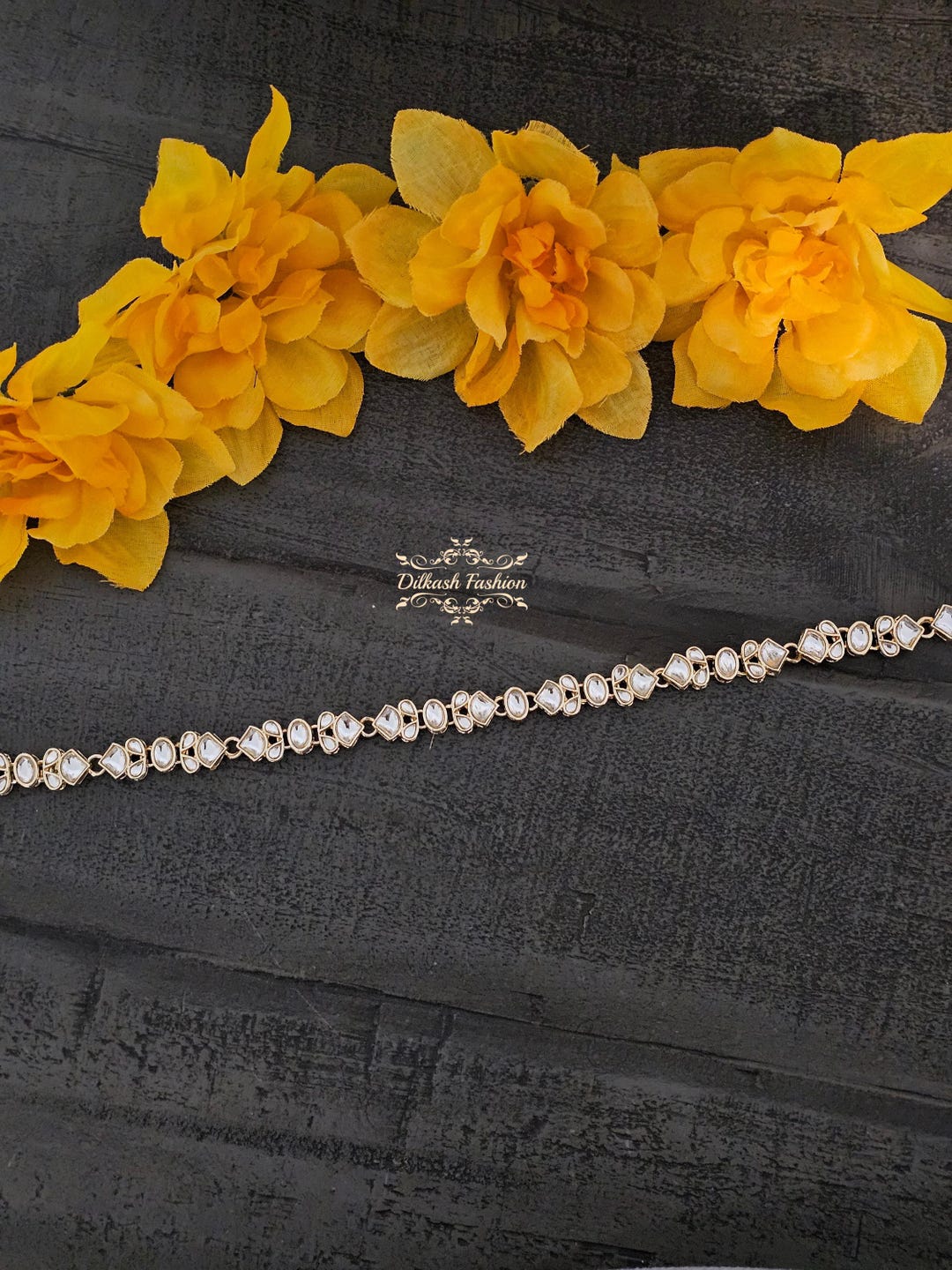 Pakistani Indian Punjabi Gold Kundan Sheeshful Shish Phool Headpiece ...
