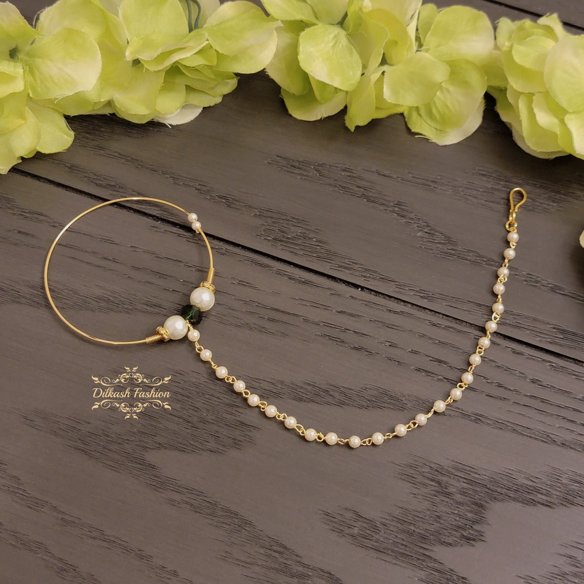 Pakistani Indian Punjabi Gold Green Anushka Sharma Nath Nose Ring ...