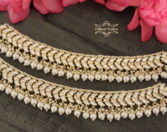 Pakistani Indian Punjabi Silver Polki Anklet Payal Pair Dilkash Fashion ...