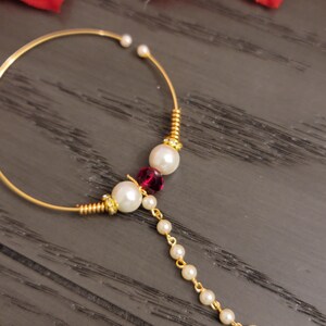 Pakistani Indian Punjabi Gold Red Nath Nose Ring Nathni Dilkash Fashion ...