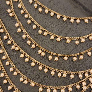 Pakistani Indian Punjabi Gold 4 Layer Pearl Sahare Kaan Chain Ear Chain ...